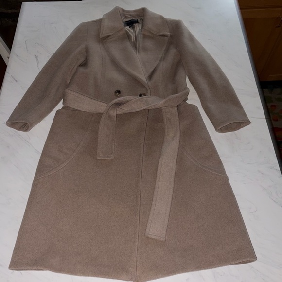 Bernardo | Jackets & Coats | Bernardo Long Line Womens Coat Brown Wool ...
